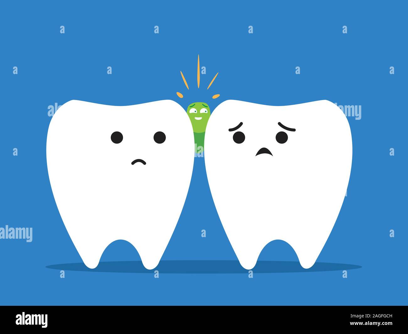 A green object stuck between teeth Stock Vector Image & Art - Alamy