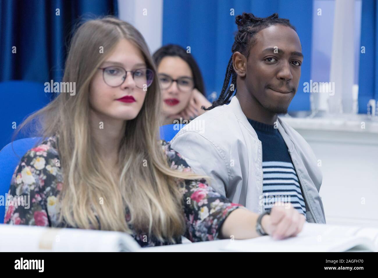 University mixed race Students, african, american and european during ...