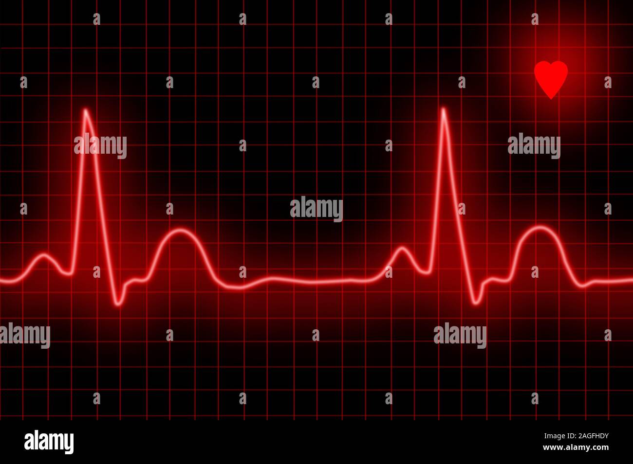 ECG graph and heart Stock Photo - Alamy