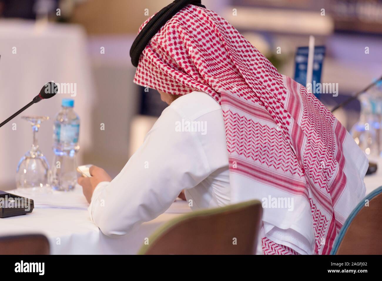 Business Conference and Presentation,Arabic businessman representing ...