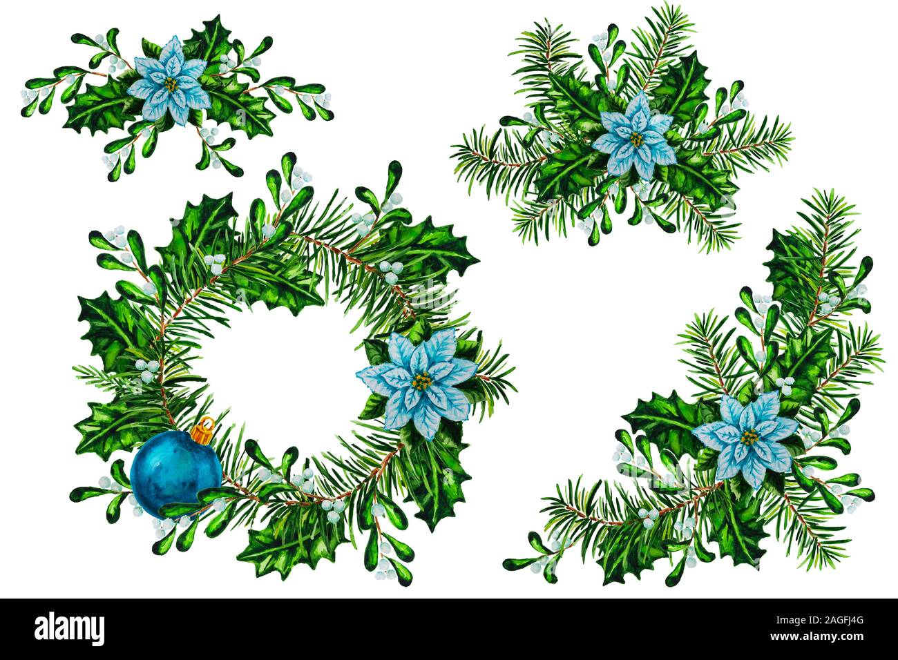 Blue Christmas Wreath Png