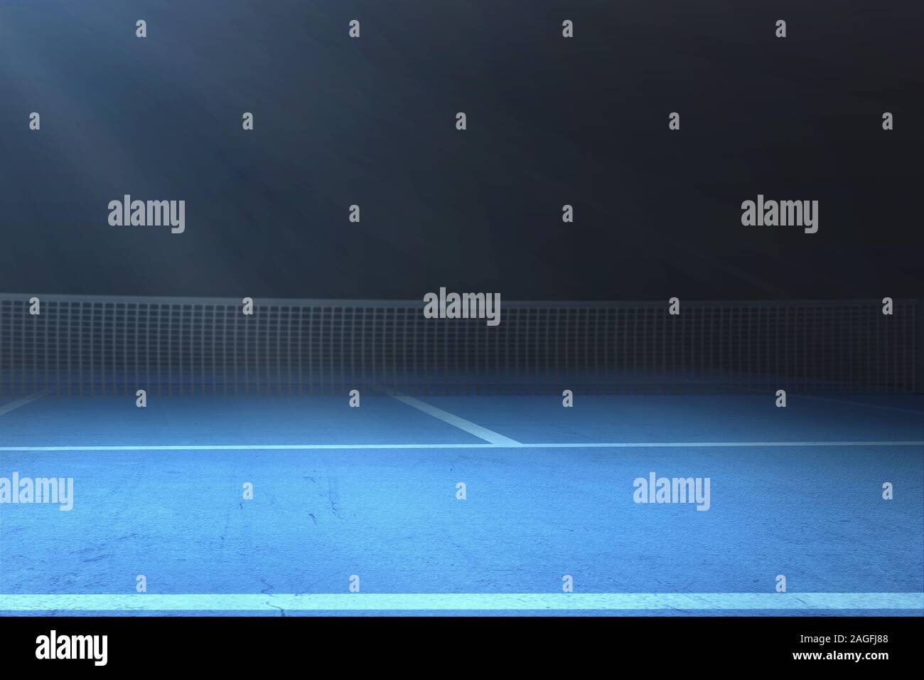 Table tennis with light from the spotlights over dark background Stock ...