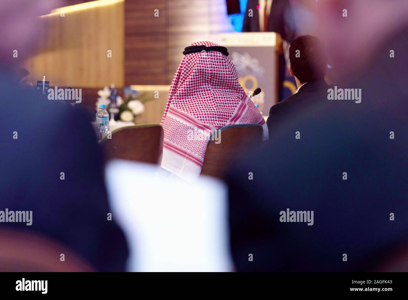 Business Conference and Presentation,Arabic businessman representing ...