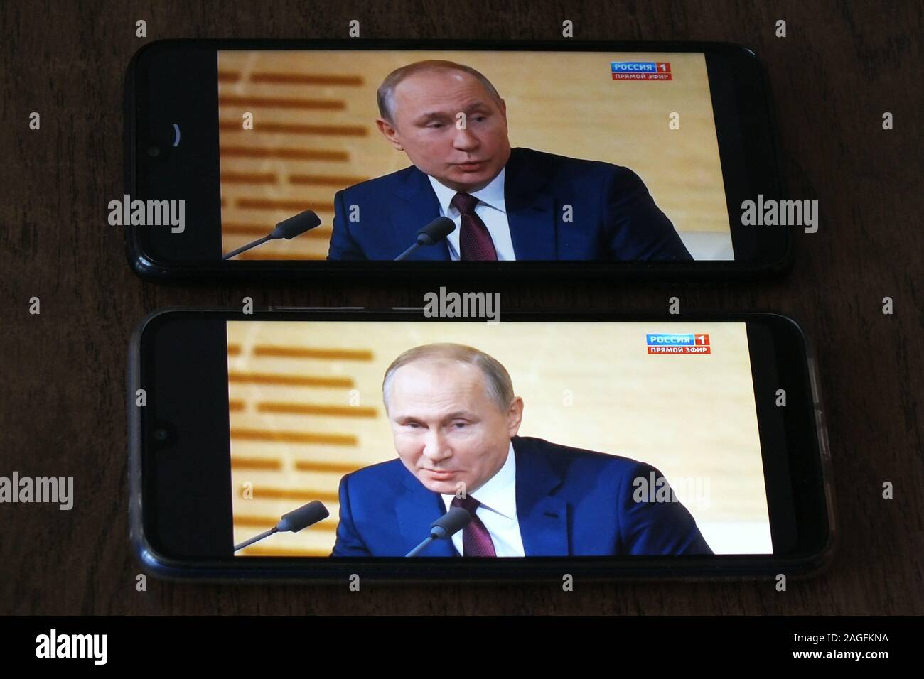 Vladimir Putin's big press conference Stock Photo - Alamy