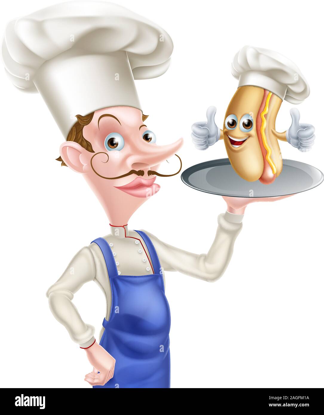 Chef holding plate on Stock Vector Images - Alamy