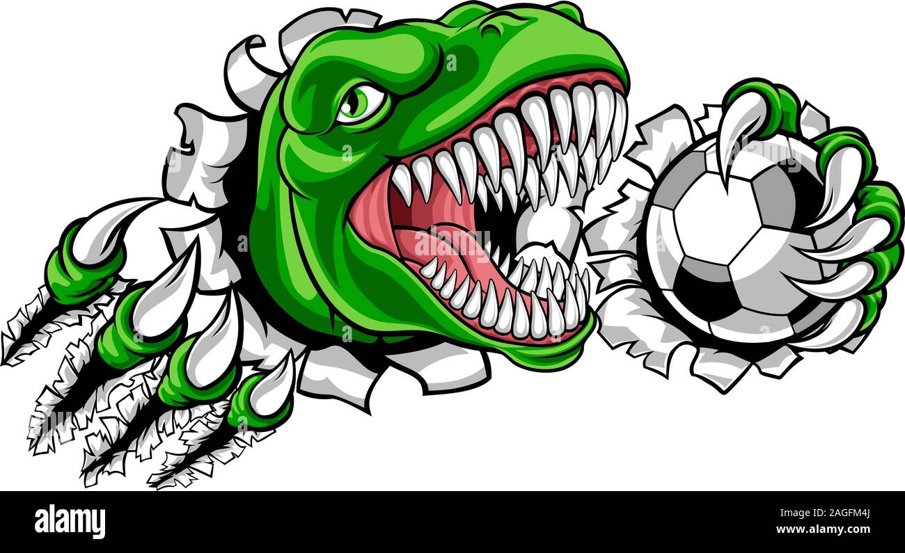 Dinosaur Soccer Football Player Sports Mascot Stock Vector Image & Art ...