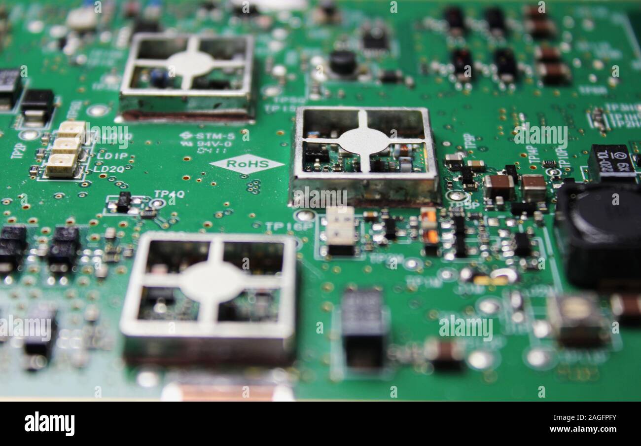 Closeup of electronic circuit board or PCB printed circuit board Stock ...