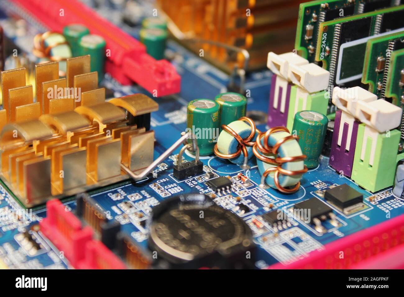 Closeup of electronic circuit board or PCB printed circuit board Stock ...