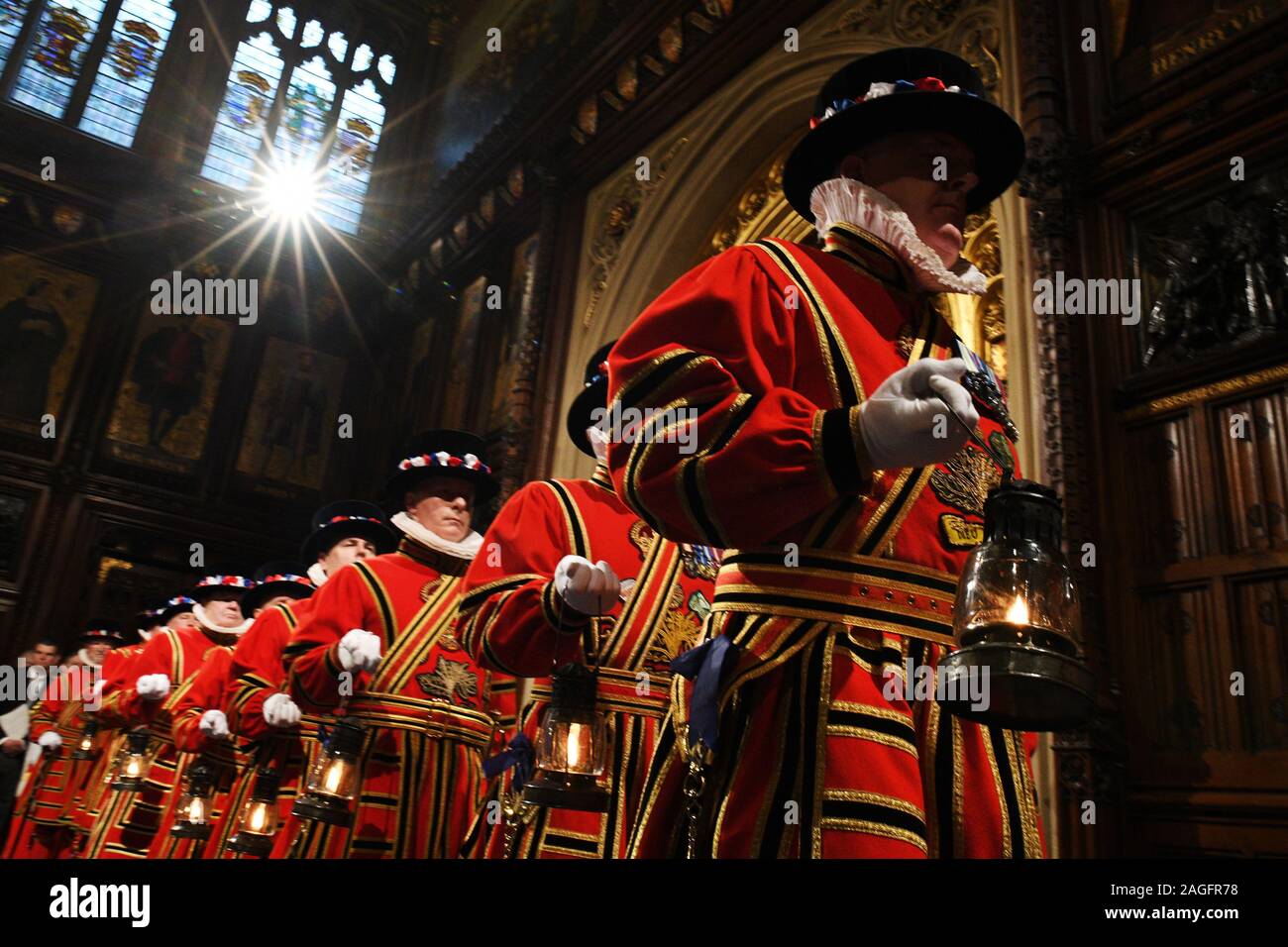 Members of the Yeoman Guard during the ceremonial search of the Palace ...