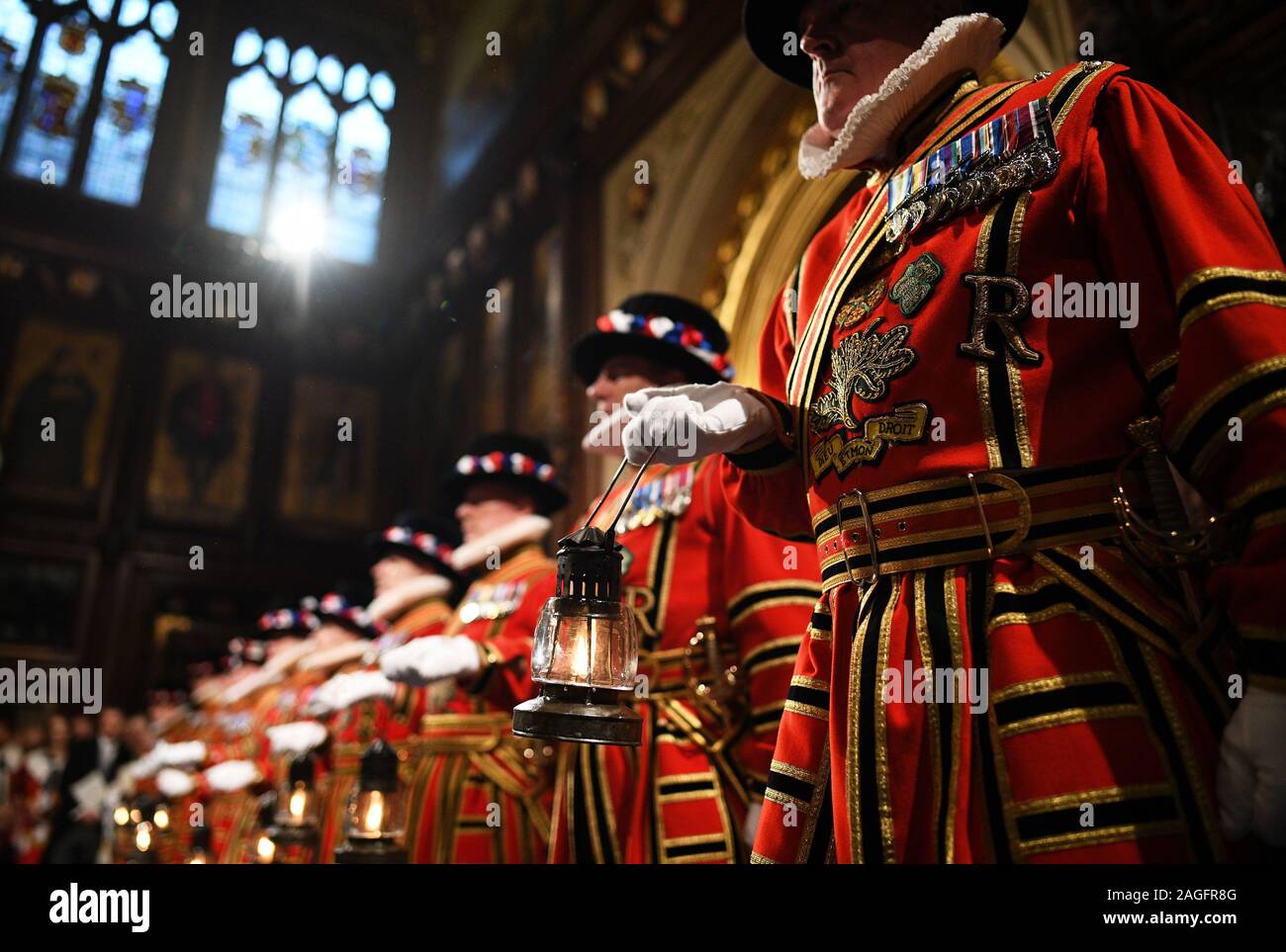 Members of the Yeoman Guard during the ceremonial search of the Palace ...