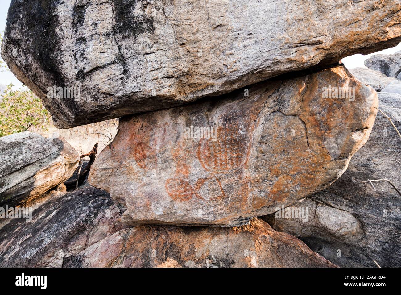 Tsodilo hills, rock paintings of geometric motifs, Louvre of desert ...
