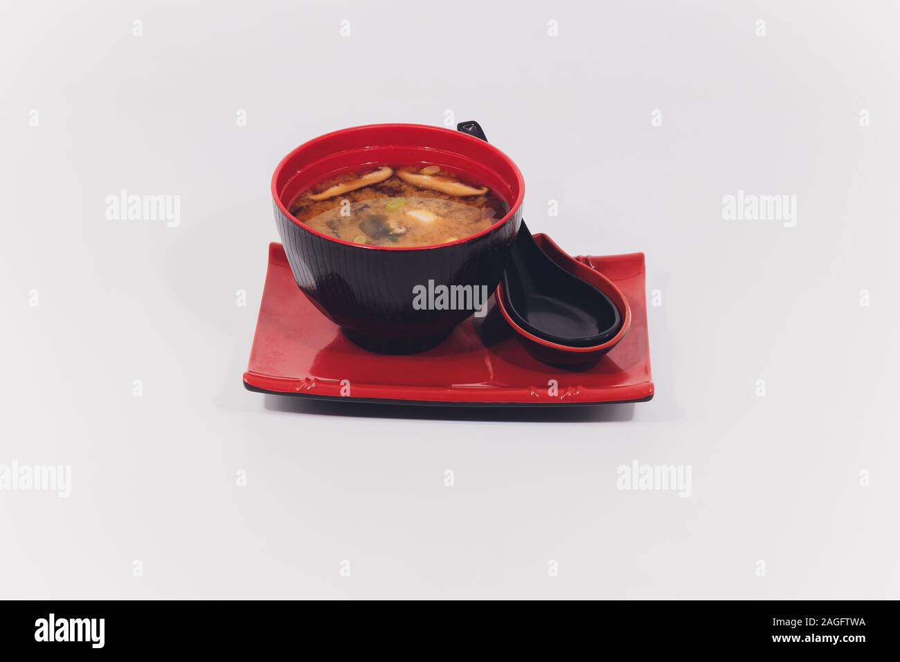 Miso soup , Japanese Food on white background Stock Photo - Alamy