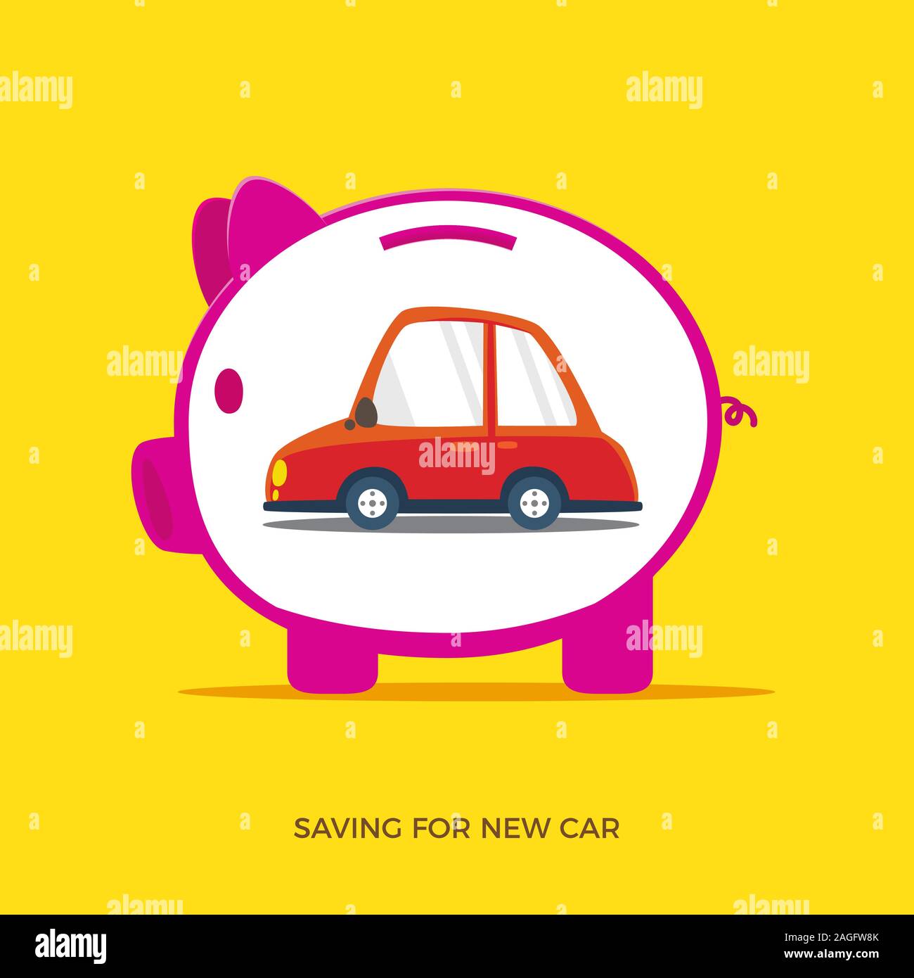 saving for new car. Isolated Vector Illustration Stock Vector Image ...