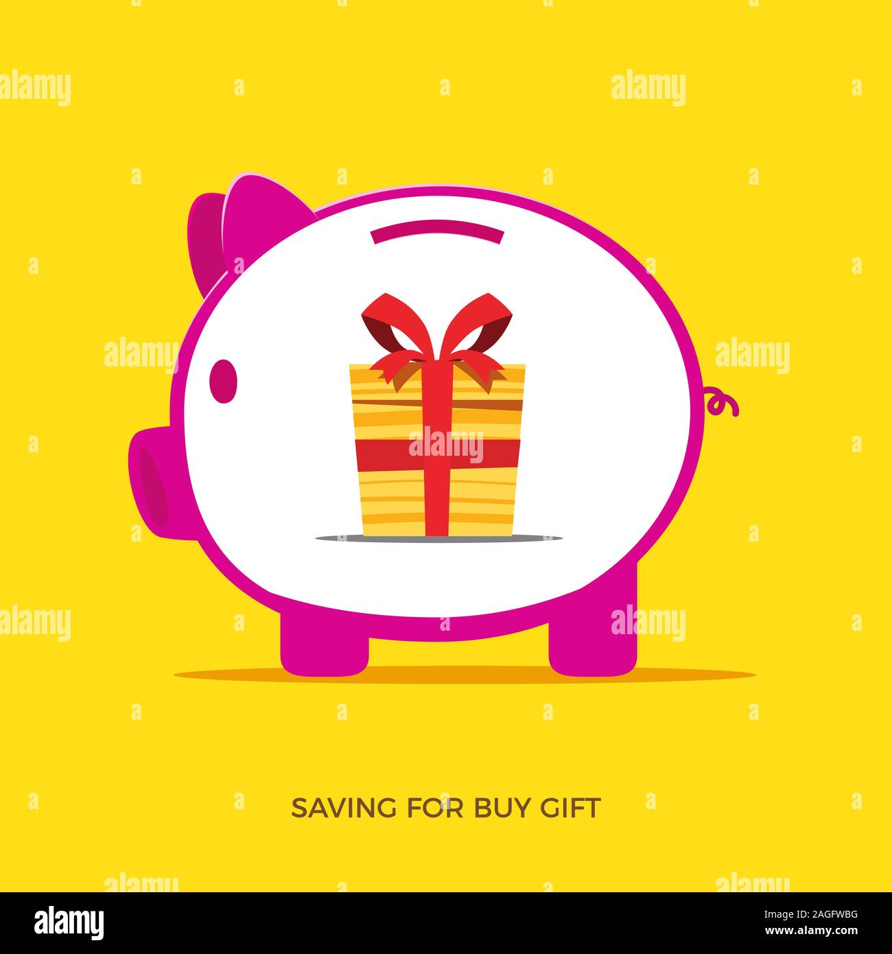 saving for a gift. Isolated Vector Illustration Stock Vector Image ...