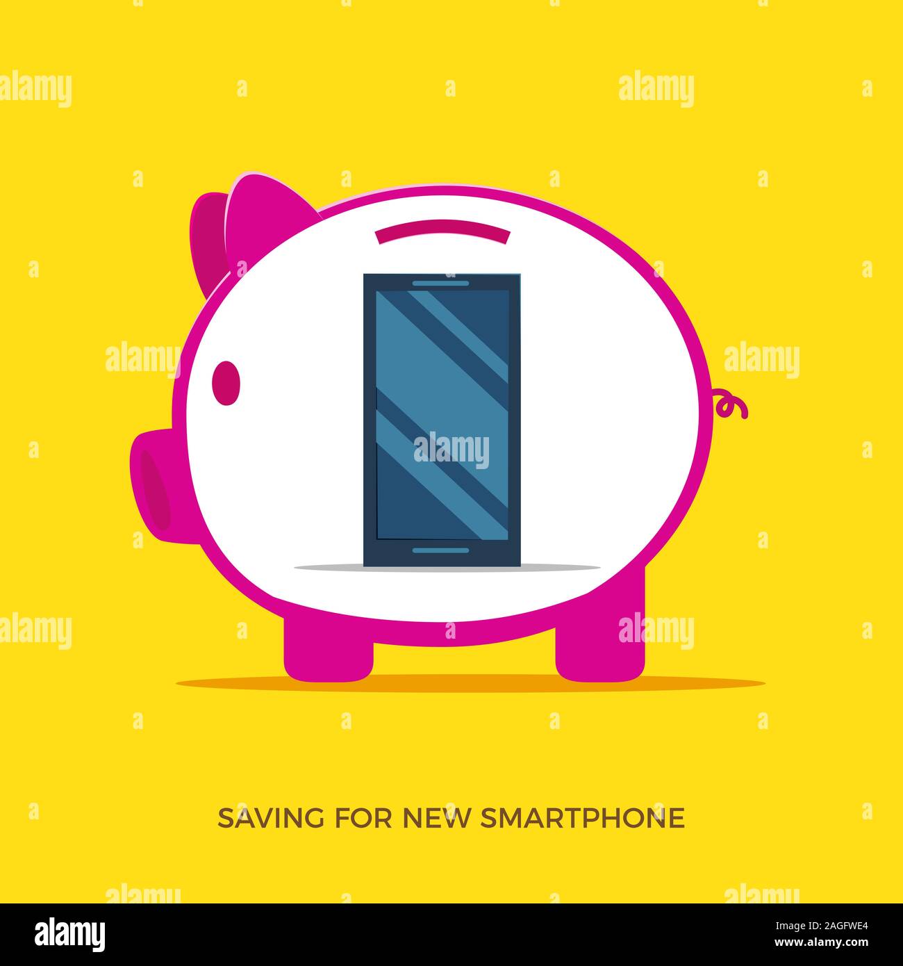 Saving for new Smart phone. Isolated Vector Illustration Stock Vector ...