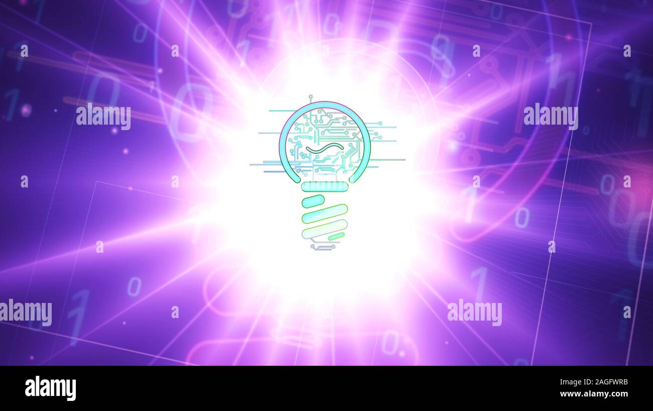 New idea concept with bulb symbol futuristic 3D rendering illustration ...