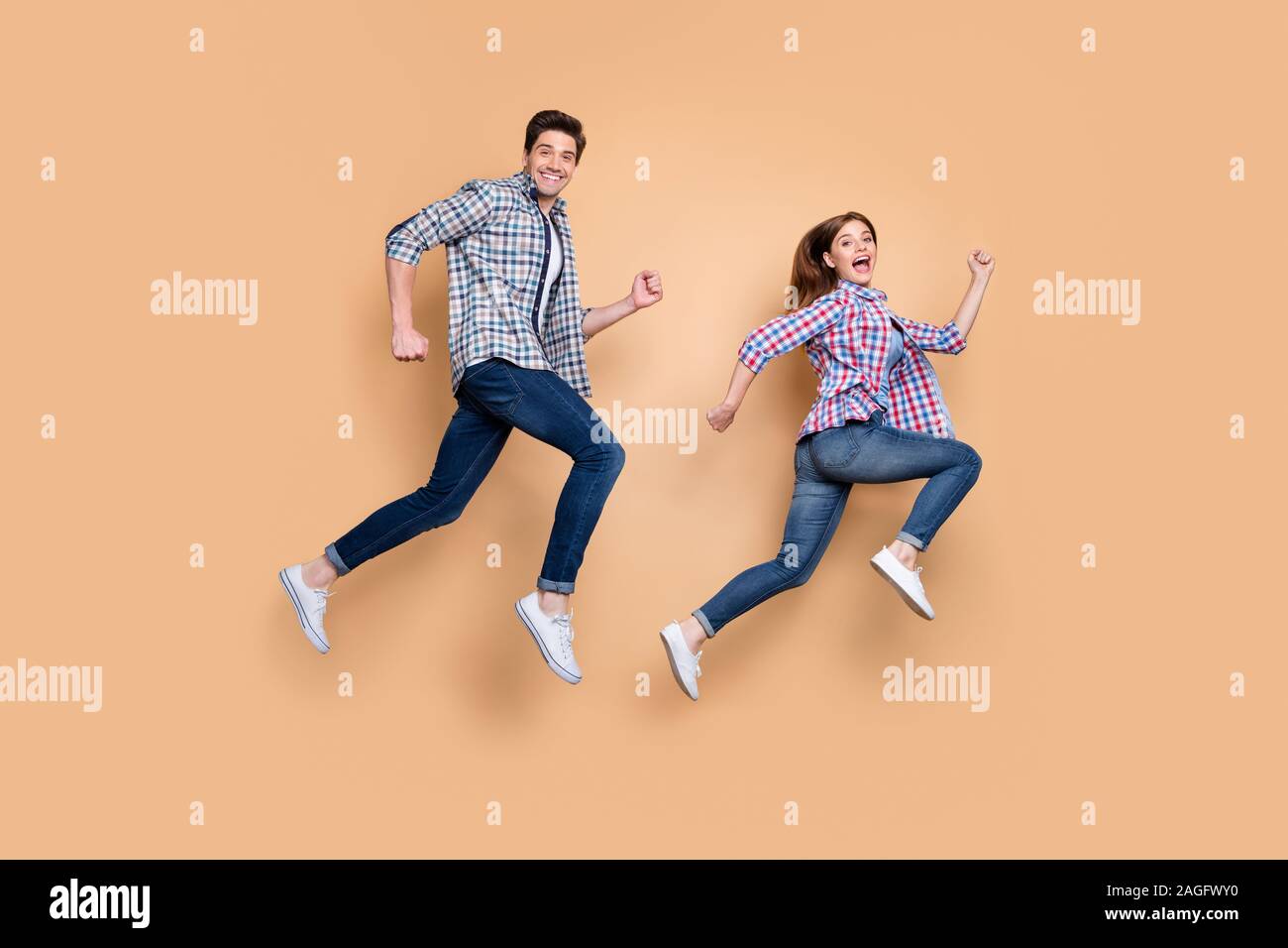 Full length body size side profile photo of gorgeous beautiful nice ...