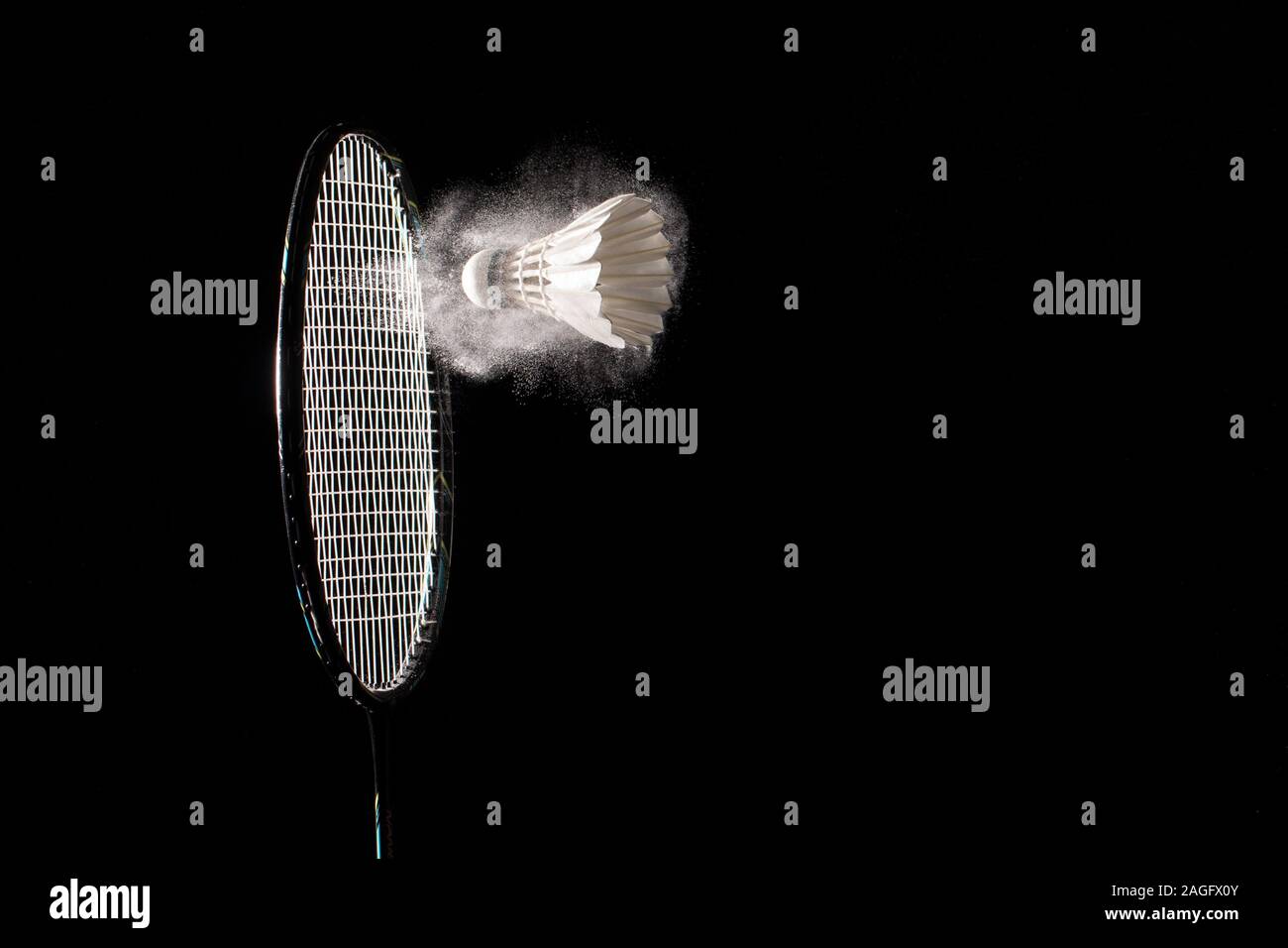 Badminton racket and shuttlecock in motion , shuttlecock sport Stock ...