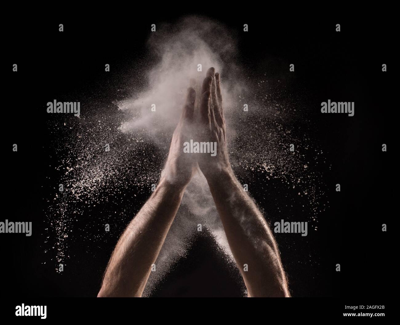 Box and fight, Boxer rubbing powder in hand for grip, Hand of boxer ...