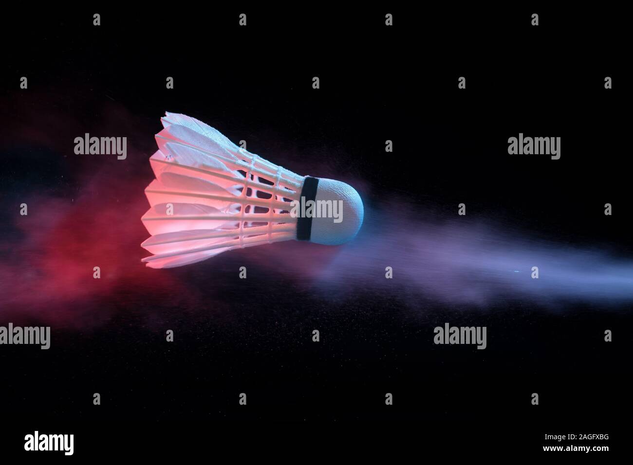 Badminton racket and shuttlecock in motion , shuttlecock sport Stock ...
