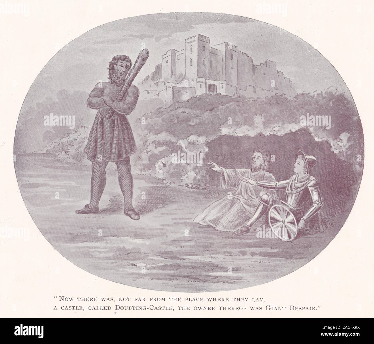 Illustration from The Pilgrim's Progress by John Bunyan - Now there was ...