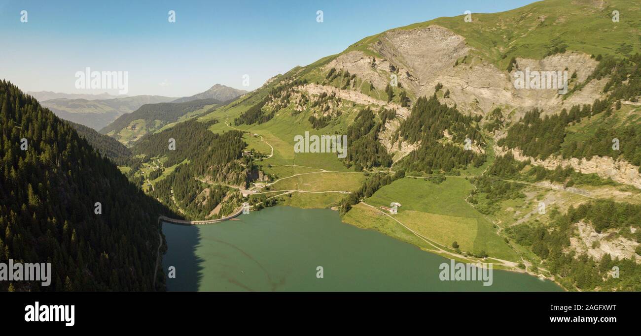 Roselend dam for hydroelectric power in Savoie in summer Stock Photo ...