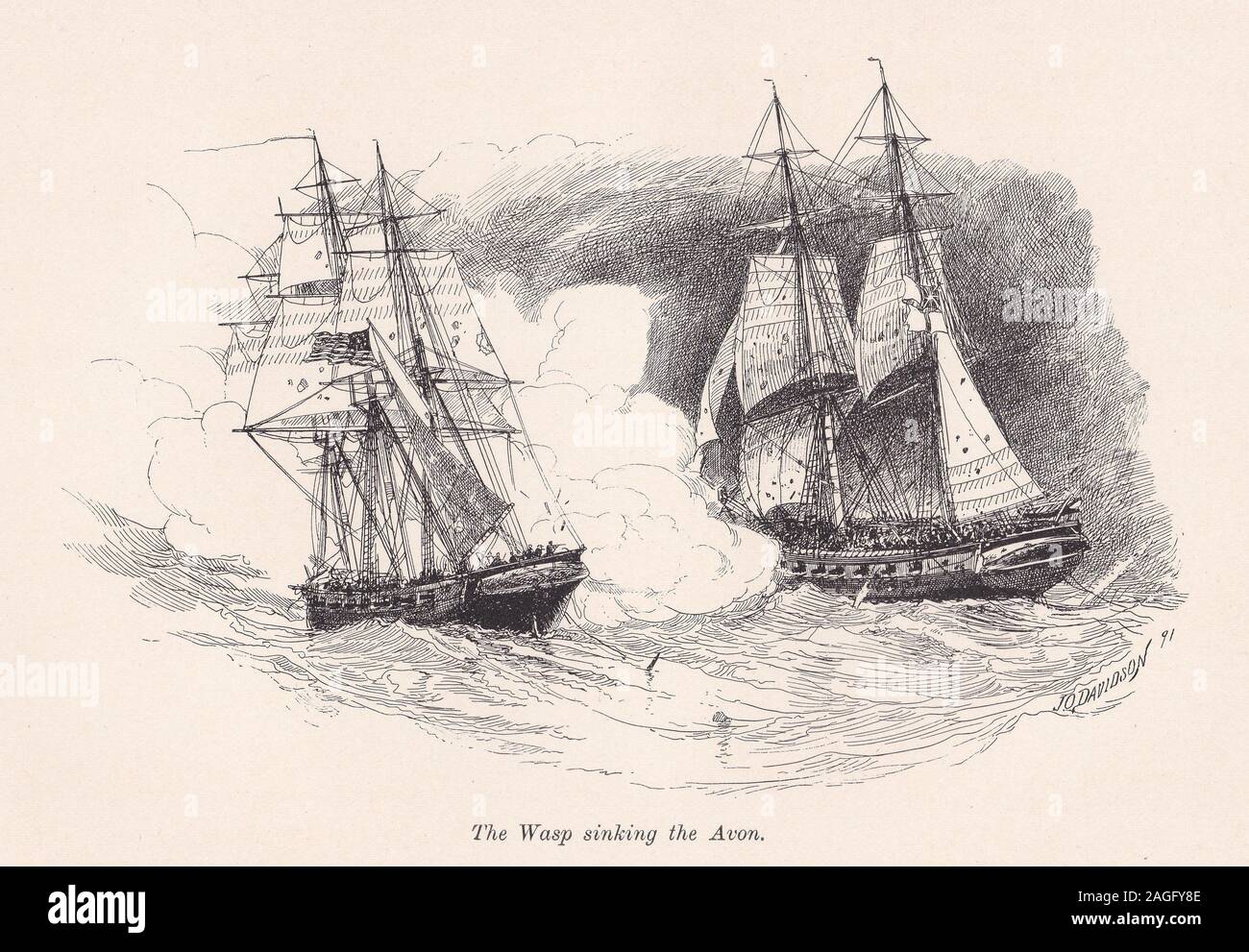 Ship rigged sloop of war uss wasp hi-res stock photography and images ...