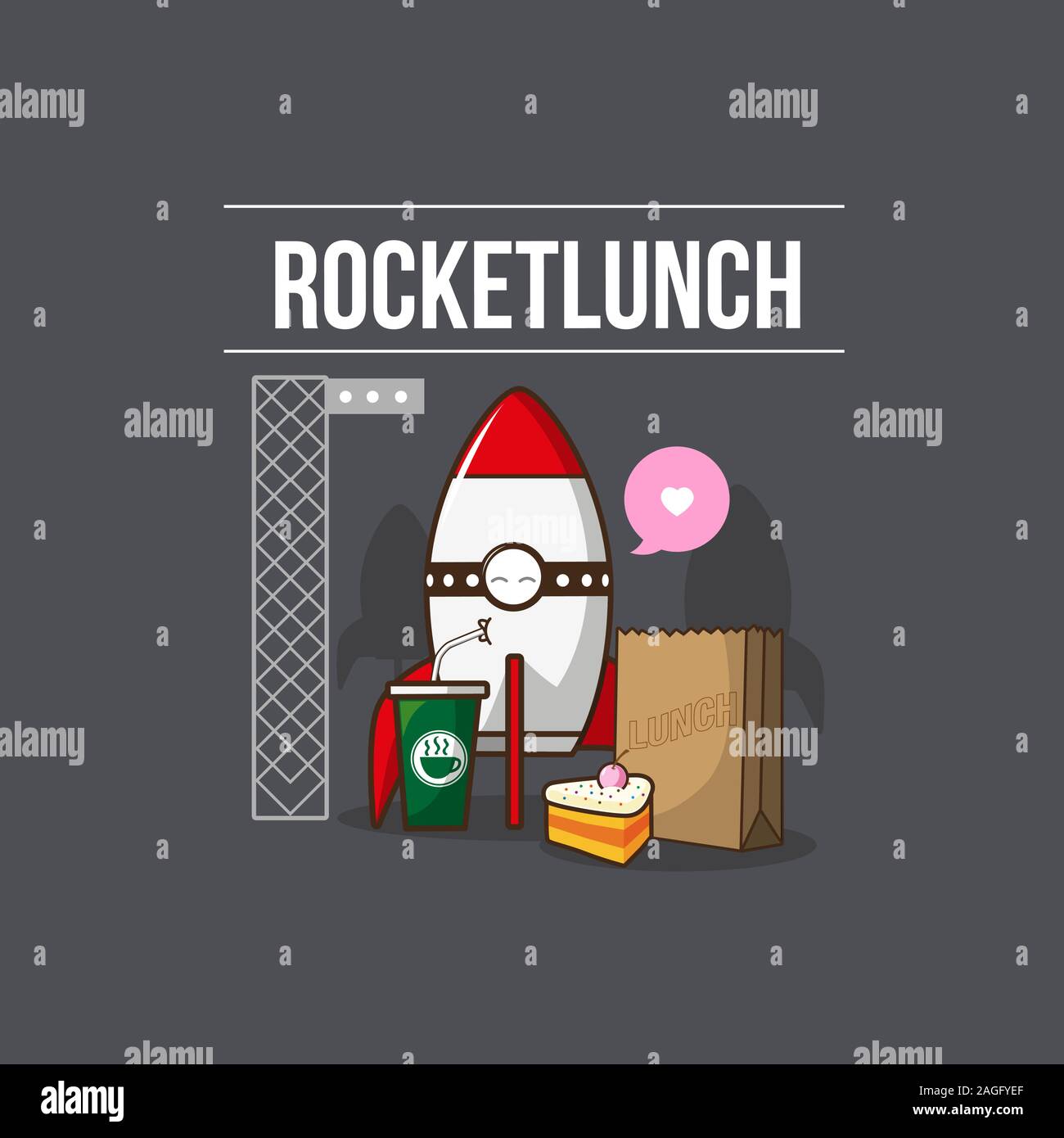 Pun Rocket lunch before launch. Pun Illustration Stock Vector Image ...