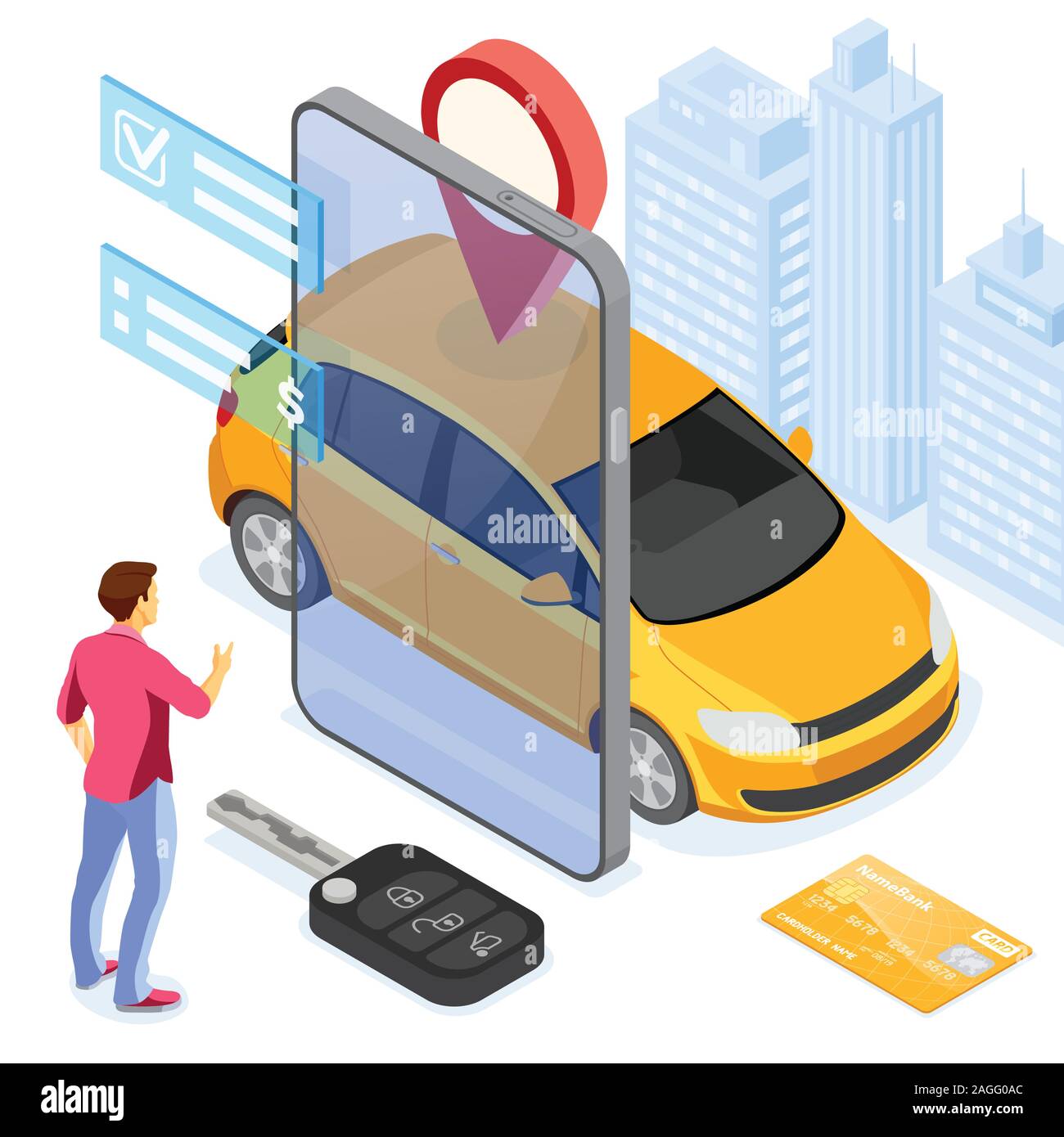 Carsharing service car rental Stock Vector Images - Alamy