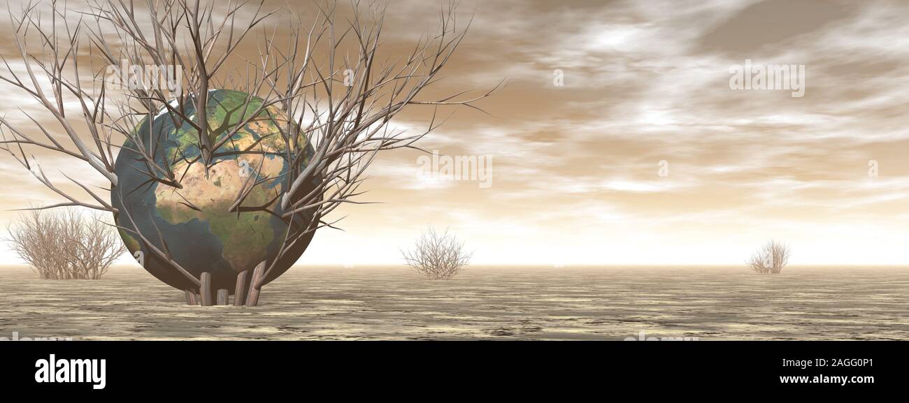 Danger of dryness on the earth concept - 3D render Stock Photo - Alamy