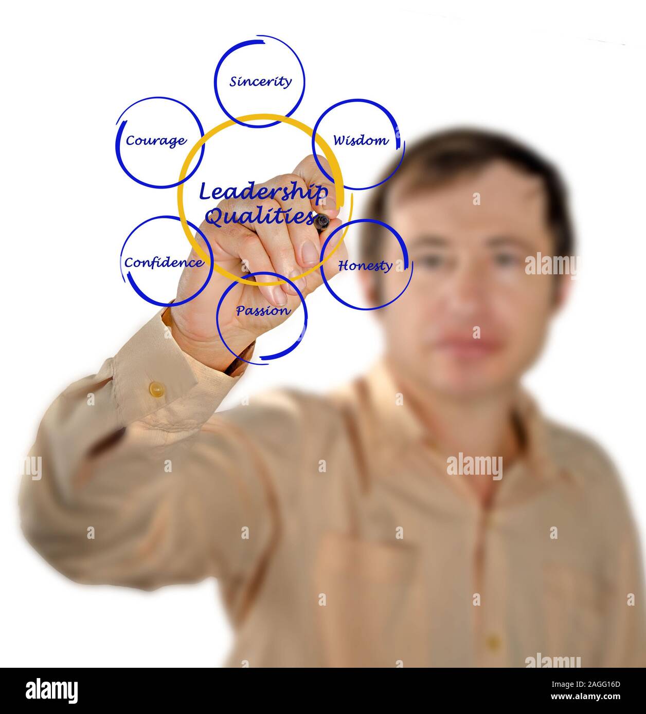 Diagram of leadership qualities Stock Photo - Alamy