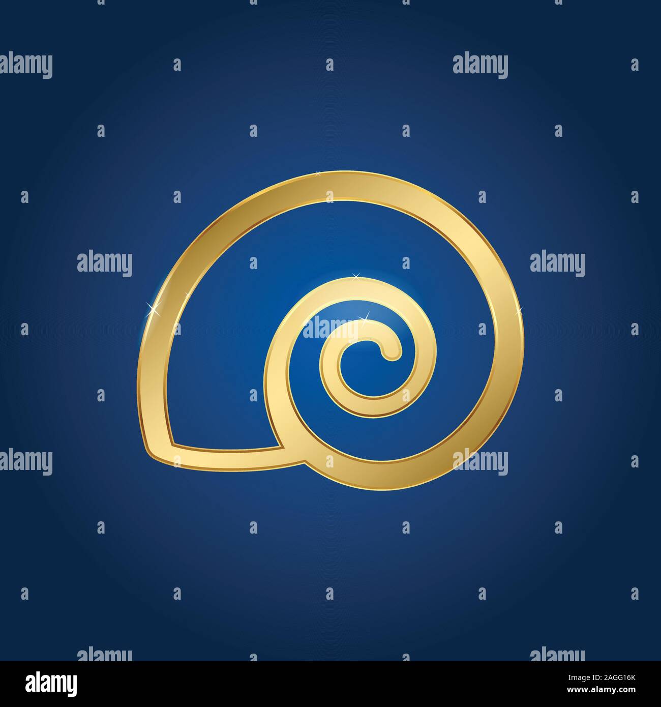 The Golden Snail Shell. Isolated Vector Illustration Stock Vector Image ...