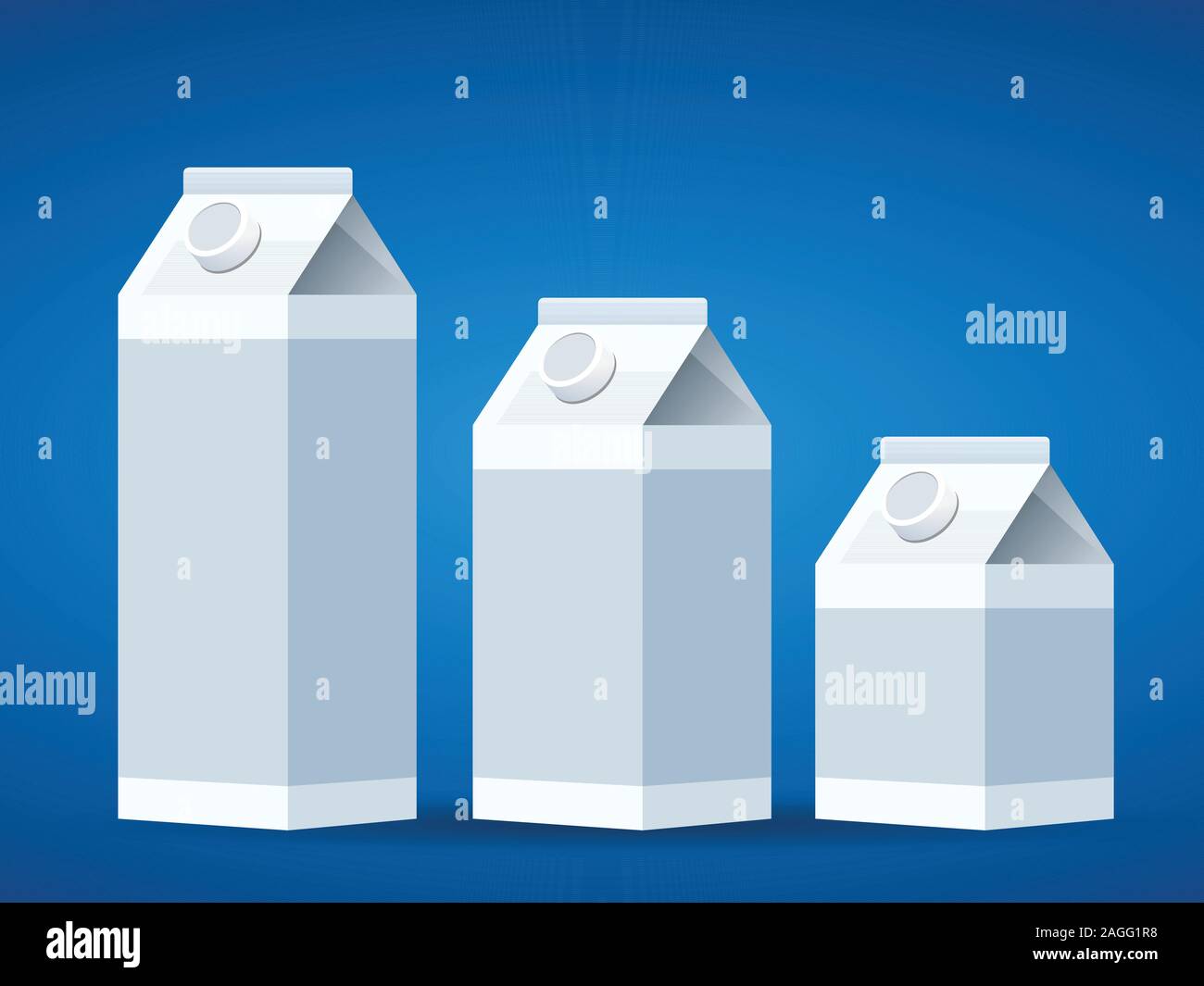Milk box in three different sizes. Isolated Vector Illustration Stock ...