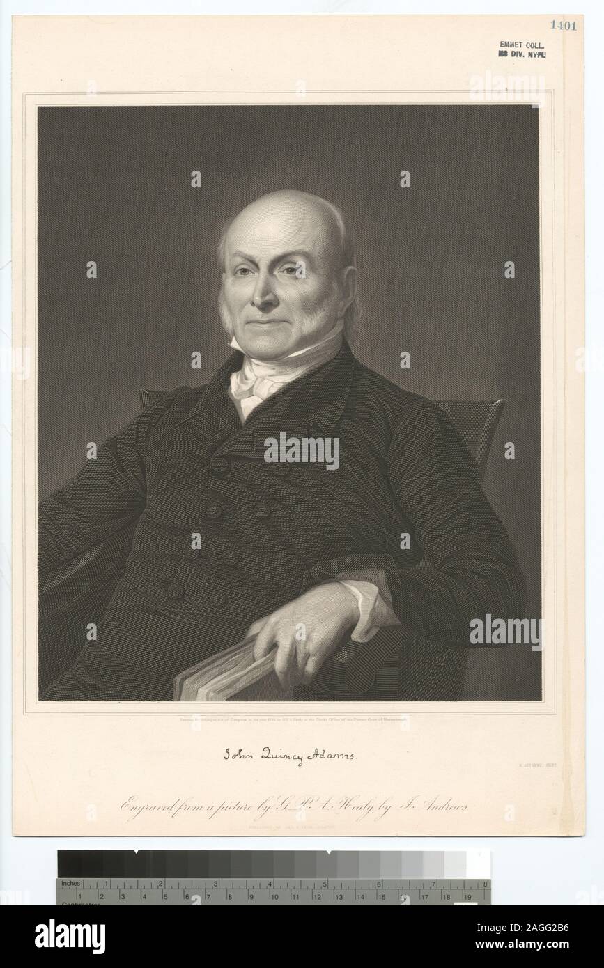EM1401 Printed by R. Andrews.; John Quincy Adams Stock Photo - Alamy