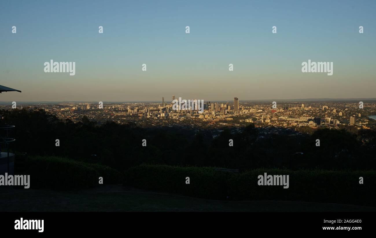 Sunset at the Mount Coot Tha Outlook in Brisbane Australia Stock Photo ...