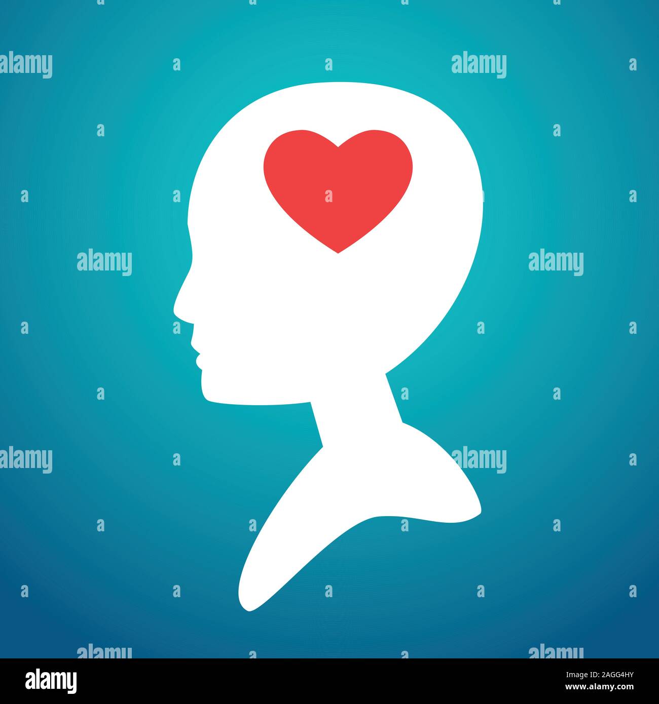 Brain in love illustration Stock Vector Images - Alamy