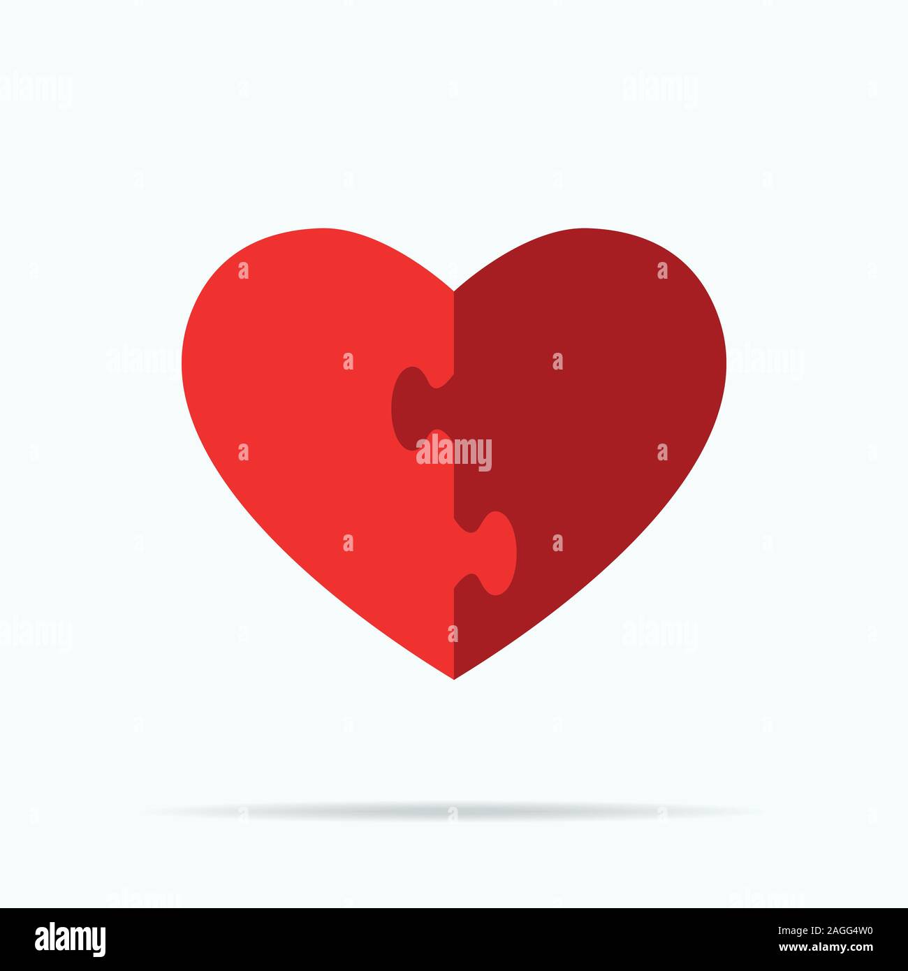 The Big Red Love Puzzle. Isolated Vector Illustration Stock Vector ...