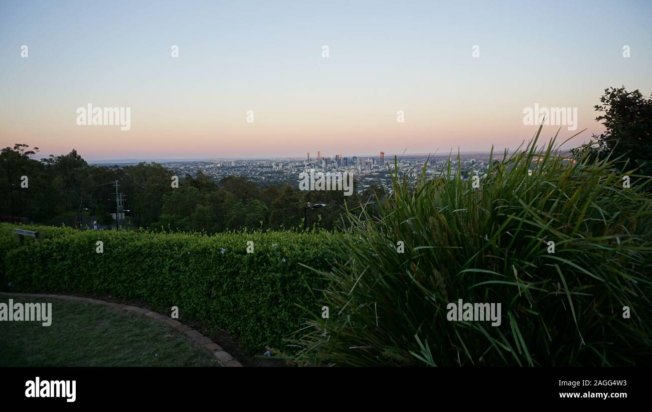 Sunset at the Mount Coot Tha Outlook in Brisbane Australia Stock Photo ...