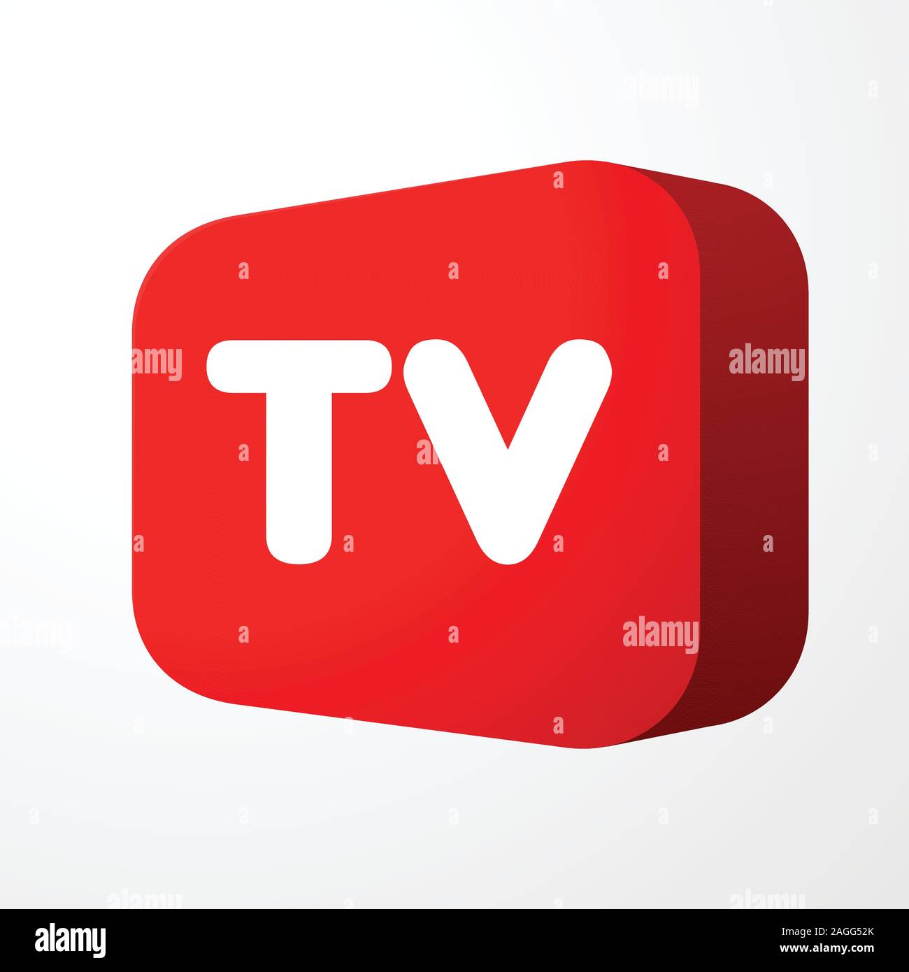 Perspective Red Box with TV text Stock Vector Image & Art - Alamy