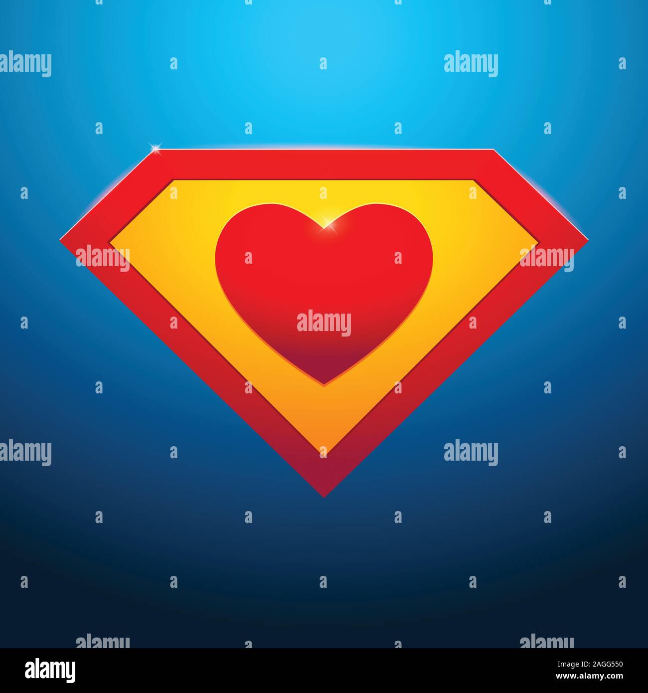 Super heart on blue background Stock Vector Image & Art - Alamy