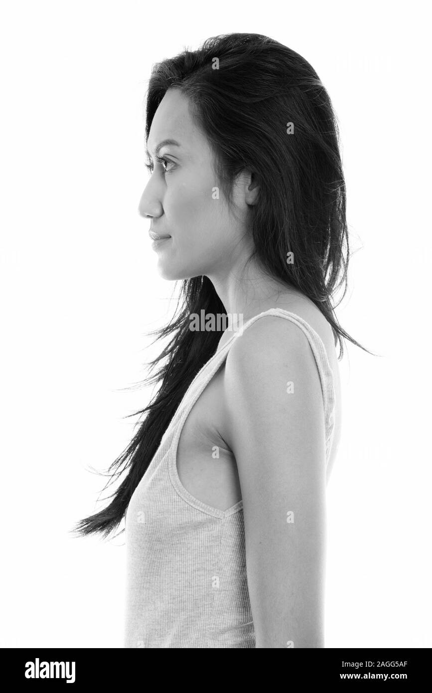 Side profile view brown Black and White Stock Photos & Images - Alamy