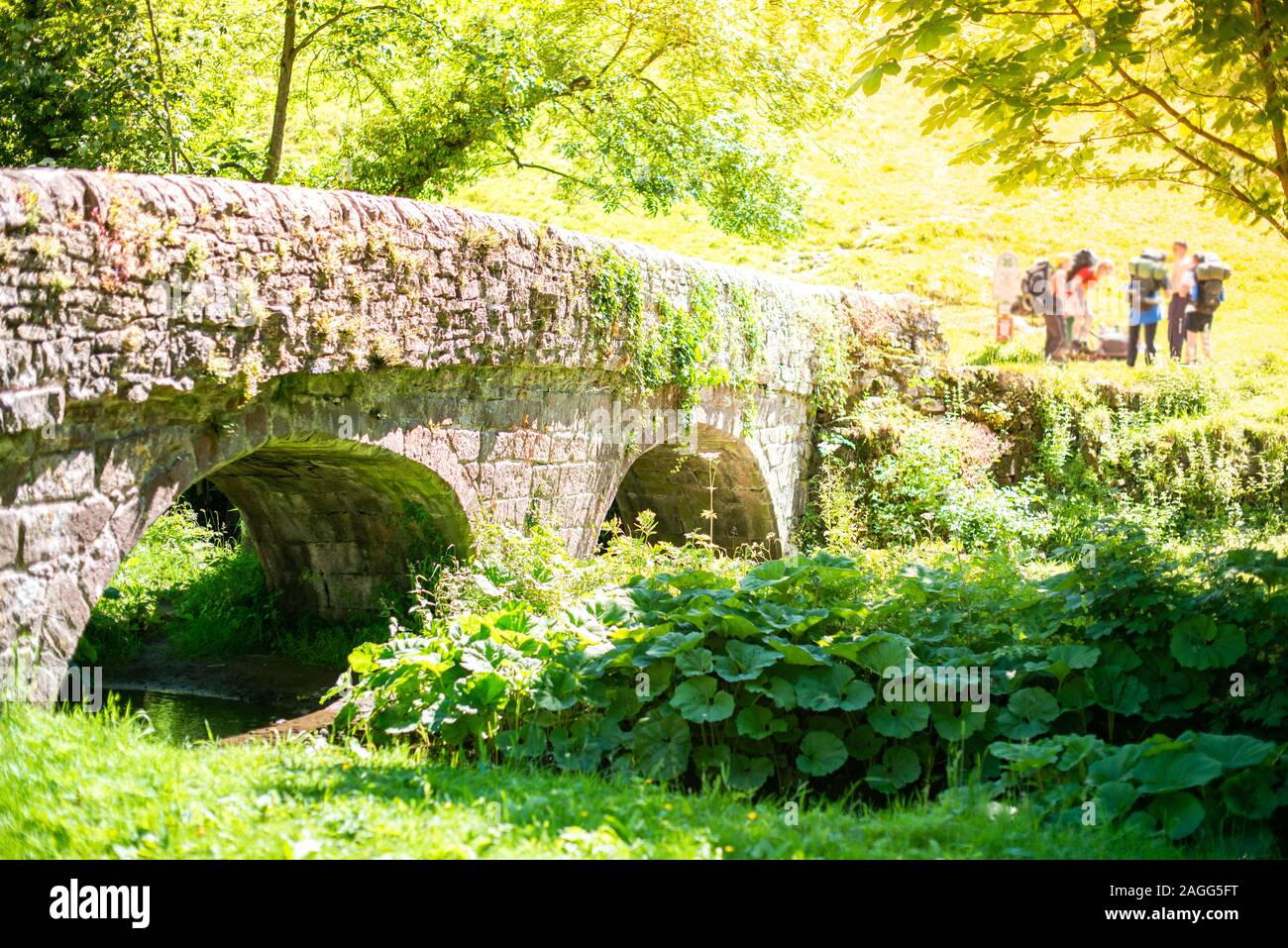 People enjoy a day out at the famous Dovedale stepping stones in the ...