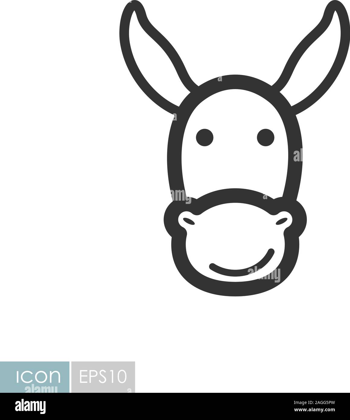 Donkey icon. Farm animal vector illustration, eps 10 Stock Vector Image ...