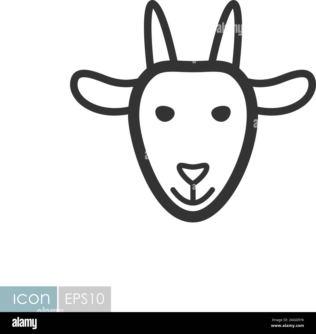 Goat icon. Farm animal vector illustration, eps 10 Stock Vector Image ...