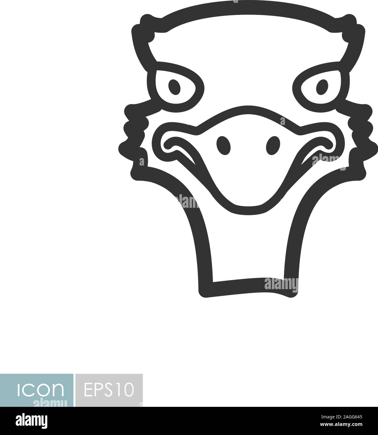 Ostrich icon. Animal head vector symbol eps 10 Stock Vector Image & Art ...