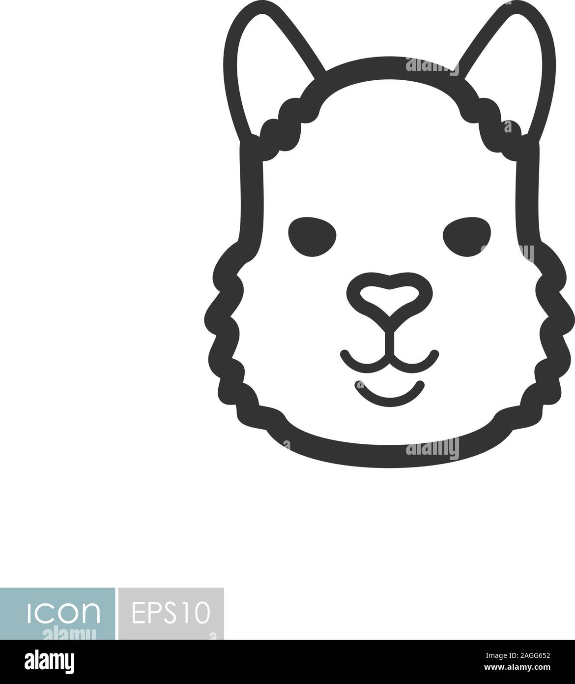 Lama alpaca guanaco icon. Animal head vector symbol eps 10 Stock Vector ...