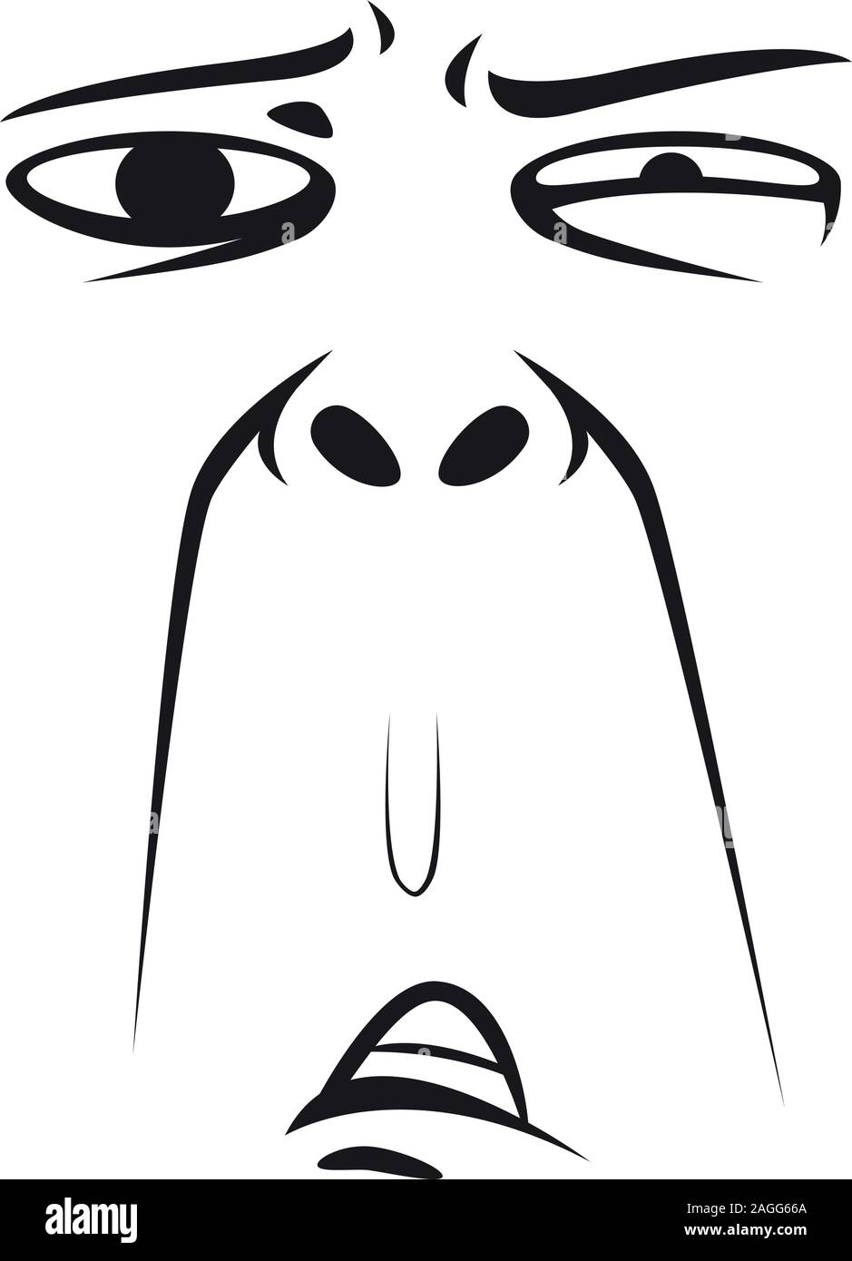 Long Face Expression - Pissed Off. Isolated Vector Illustration Stock ...