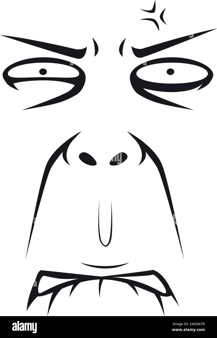 Long Face Expression - upset. Isolated Vector Illustration Stock Vector ...
