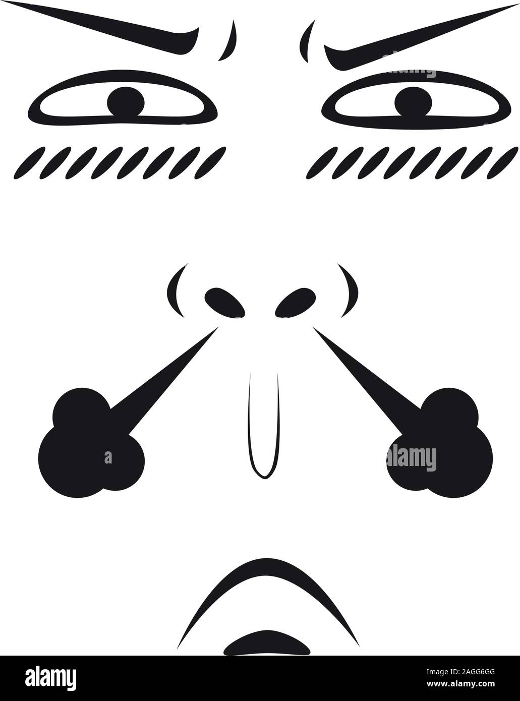 Long Face Expression - Motivated Face. Isolated Vector Illustration ...