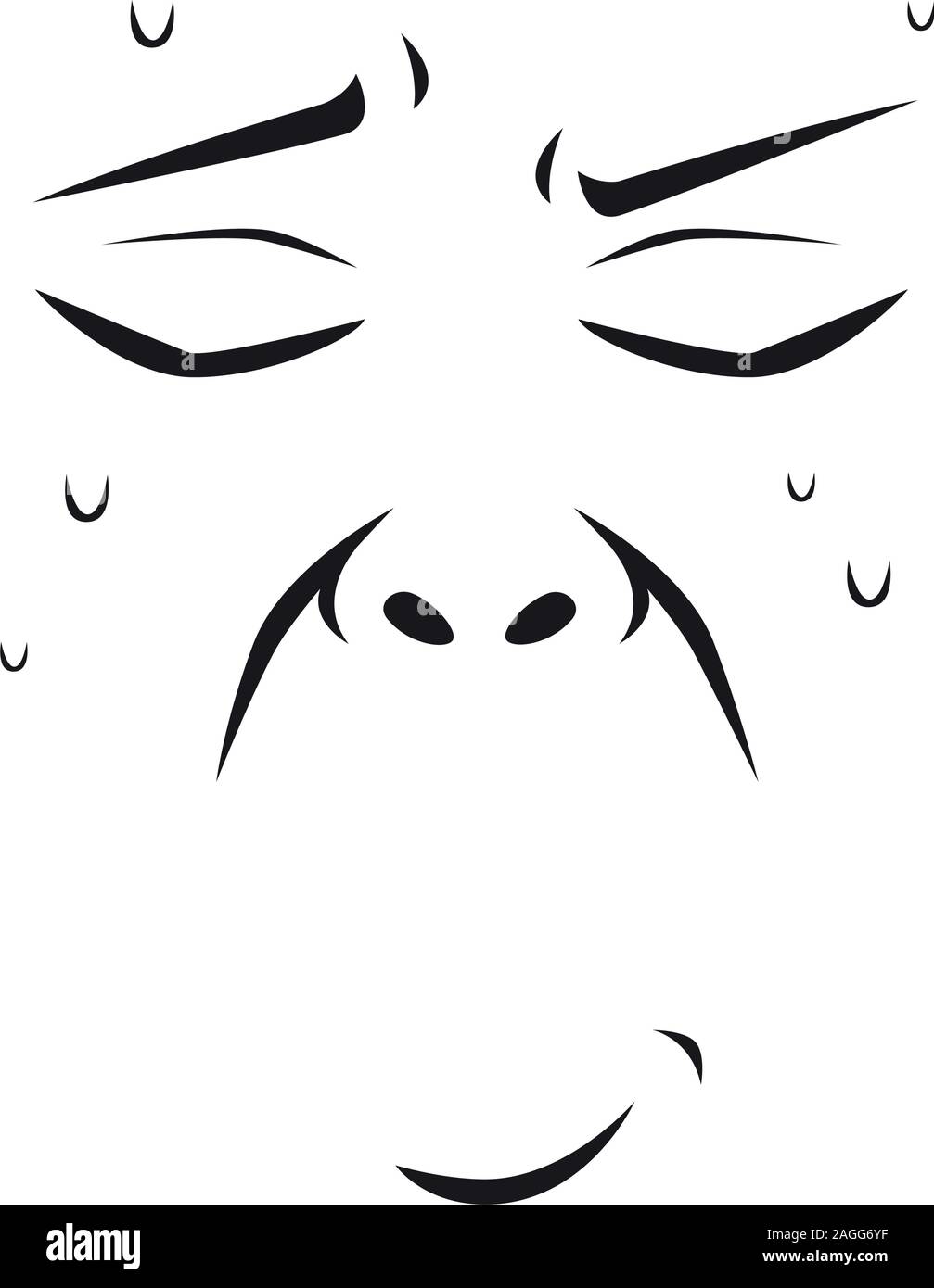 Long Face Expression - Sweat on the Face. Isolated Vector Illustration ...